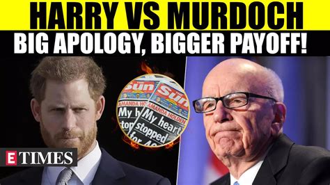 Prince Harry Murdoch Deal Struck The Sun Tabloid Offers Full Apology