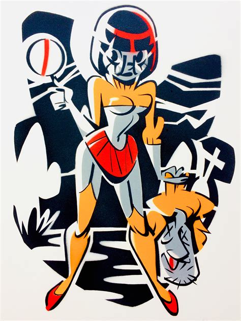 Pin Up Girl Graffiti Stencil