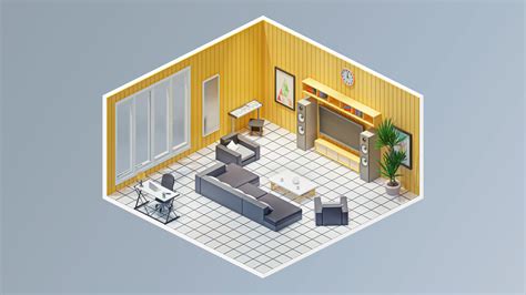 Interior 6 Low Poly Asset Pack By Ithappy