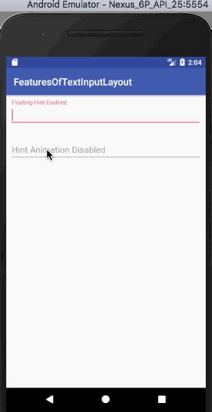 What Is The Use Of Android HintAnimationEnabled In TextInputLayout