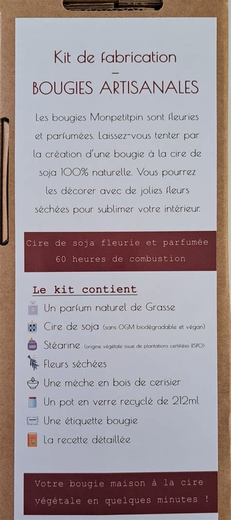 Kit fabrication bougie à faire soi même made in France