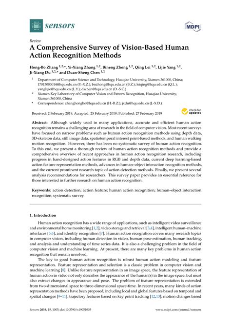 Pdf A Comprehensive Survey Of Vision Based Human Action Recognition