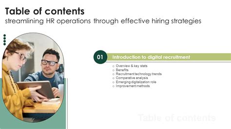 Streamlining Hr Operations Through Effective Hiring Strategies Table Of