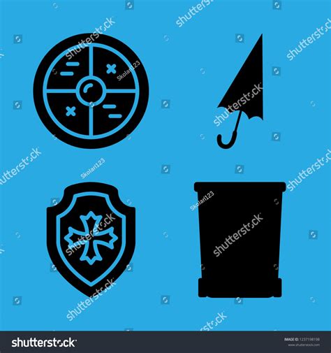 Protect Icon Set About Shield Bin Stock Vector Royalty Free