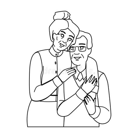 Happy Senior Couple In Love Vector Stock Illustration Illustration Of
