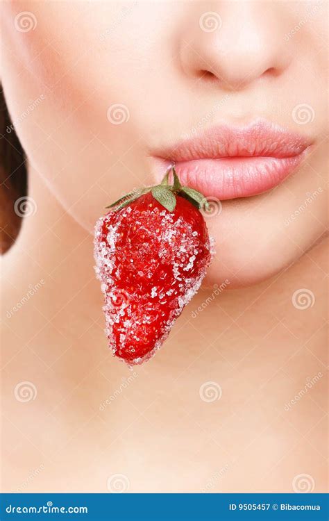 Female Lips Stock Image Image Of Model Holding Beautiful 9505457