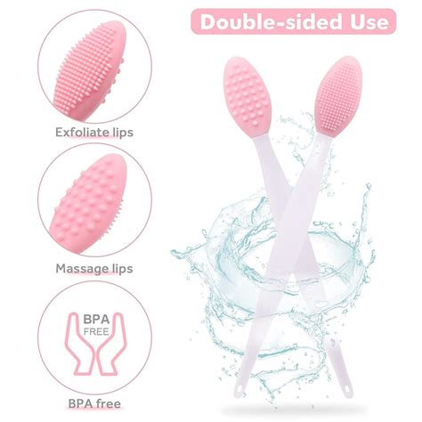 Silicone Lip Scrub Brush Set For Smoother Fuller Lips Exfoliating