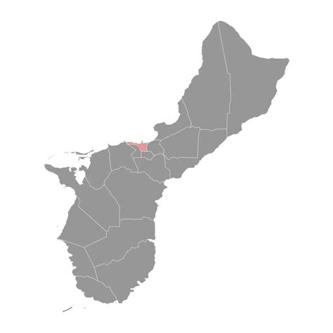 Hagatna Municipality Map Administrative Division Of Guam Vector