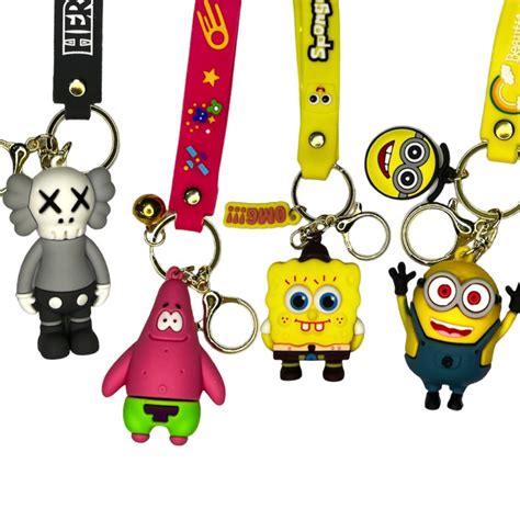 Premium Cartoon Keychain Kaws Patrick Star Spongebob Minion Gelang