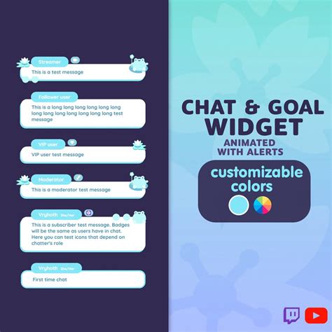 p2u customizable chat widget goal frog toad lotus flower blue leaf