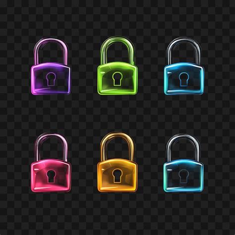 Premium Psd Neon Design Of Lock Icon Emoji With Secure Protected And