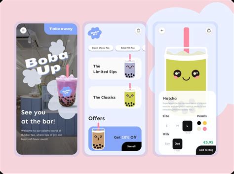 Bubble Tea Takeaway App Ui Design Takeaway App App Ui Design Bubble Tea