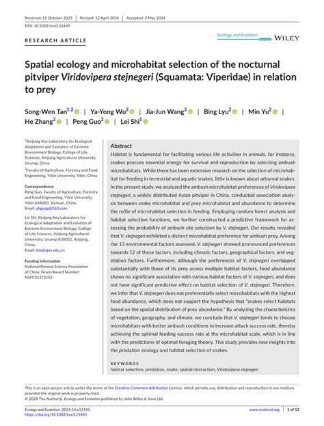 Pdf Spatial Ecology And Microhabitat Selection Of The Nocturnal