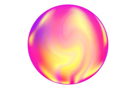 빛나는 분홍색 무지개 빛깔의 3d 거품 또는 투명한 배경에 격리 된 유체 거품 방울 미용학 아름다움 과학 피부 관리 분자 개념을 위한 심미적인 홀로그램 구성 3차원 형태에