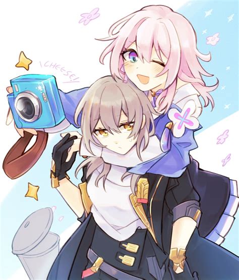 Trailblazer March 7th And Stelle Honkai And 1 More Drawn By Shink