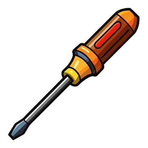 Screwdriver Clipart Cartoon Style Vector Illustration Premium Ai