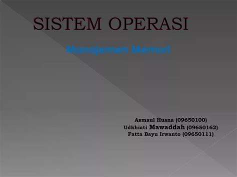 PPT SISTEM OPERASI PowerPoint Presentation Free Download ID