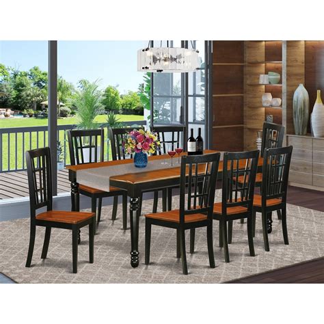 Homestock Nordic Haven 9 Pc Kitchen Tables And Chair Set With One Dover