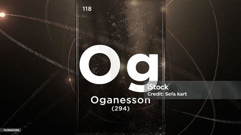 Foto De Oganesson Elemento Químico Símbolo Da Tabela Periódica Animação