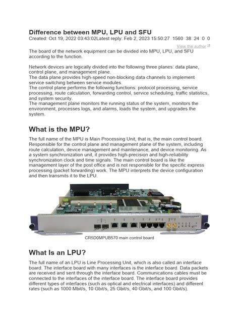 Difference Between Mpu Sfu And Lpu Download Free Pdf Network Switch Computer Network