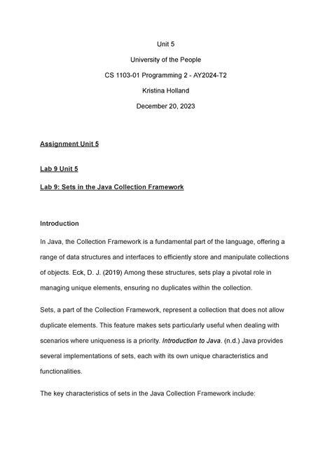 Assignment Unit 5 Programming 2 Unit 5 University Of The People Cs