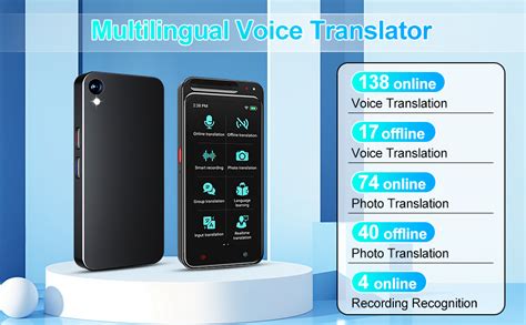 Language Translator Device, 138 Languages Intelligent AI Voice Translator with 4.1 Inch Large ...