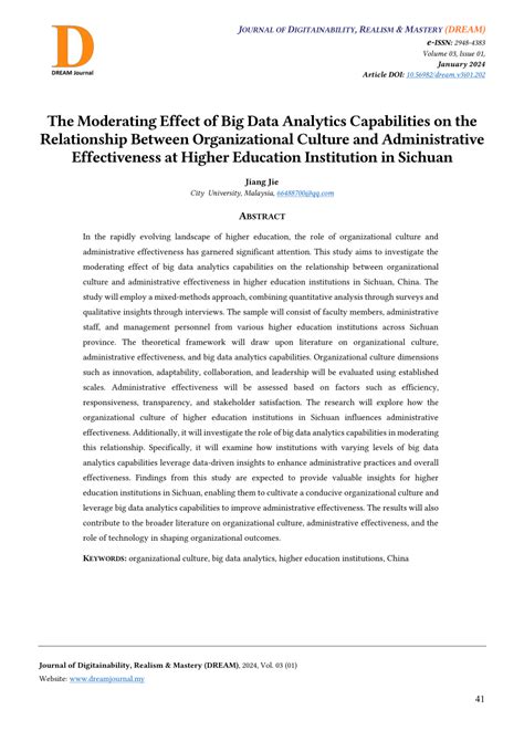 Pdf The Moderating Effect Of Big Data Analytics Capabilities On The Relationship Between