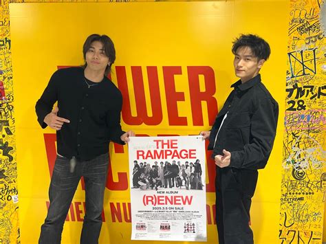 タワーレコード梅田nu茶屋町店 【 Therampage 】 ⁡ 昨日！武知海青さま、川村壱馬さまに ご訪店いただきました😭😭😭 ⁡