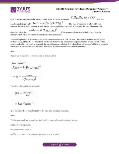 NCERT Solutions For Class Chemistry Chapter Chemical Kinetics