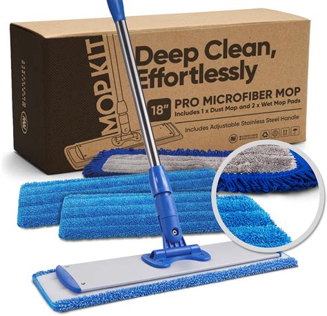 18 Professional Microfiber Mop Stainless Steel Handle 3 Premium