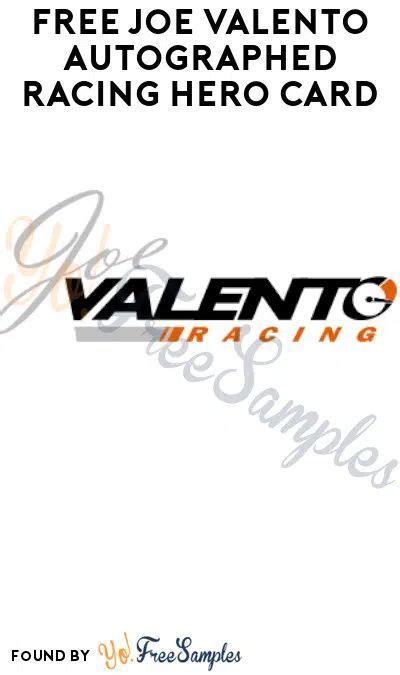Free Joe Valento Autographed Racing Hero Card Free Hero Autograph