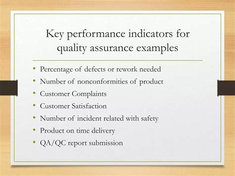Kpi For Quality Assurance Pptx