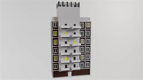3d Monolithic Multi Storey Building Turbosquid 1954435