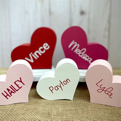 Painted Wooden Heart Etsy