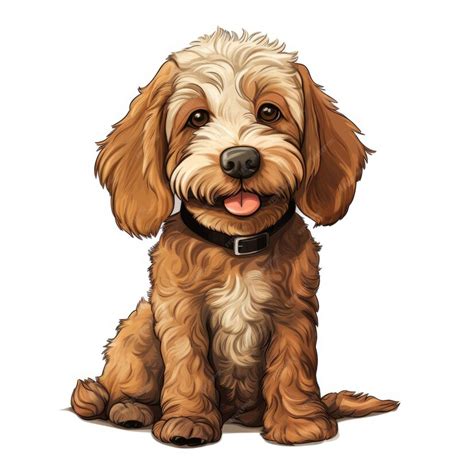 Whimsical Charm Cartoon Cockapoo Dog On A White Background Premium Ai