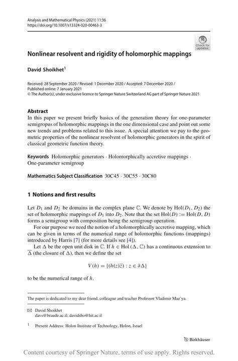 Nonlinear Resolvent And Rigidity Of Holomorphic Mappings