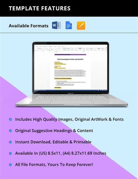 Workplace Investigation Follow Up Checklist Template In Google Docs Pages Word Download