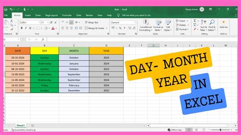 microsoft excel tips day month year in excel interview question for