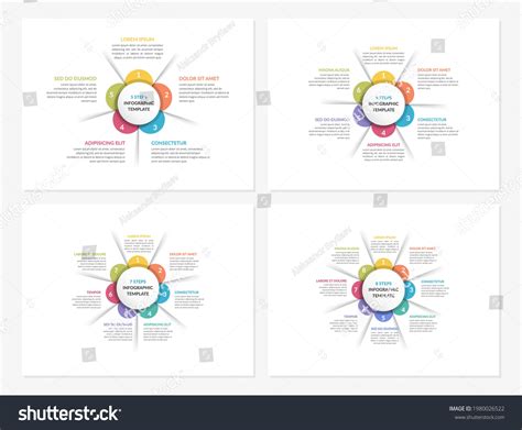 Four Circle Diagram Templates Five Six Stock Vector Royalty Free Shutterstock