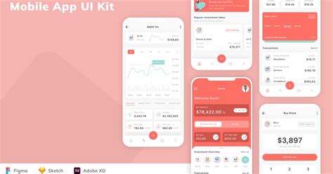 Investment Portfolio Mobile App Ui Kit Ux And Ui Kits Ft Financial