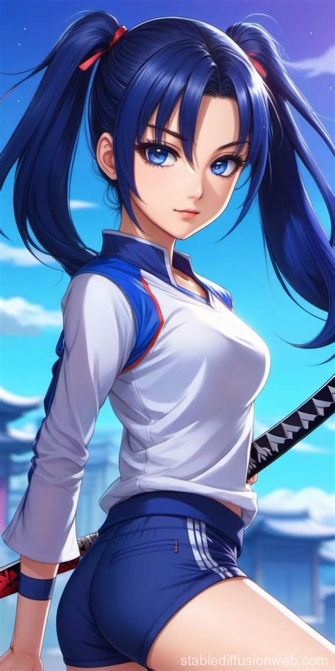 Cute Teen With Ponytail Katana And Tights Stable Diffusion Online