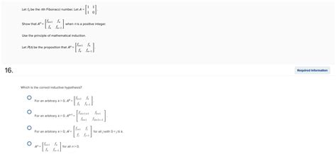 Solved Let Fn Be The Nth Fibonacci Number Let A 1 Show
