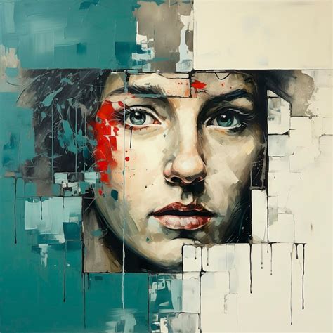 Premium Photo Fragmented Female Portrait Art