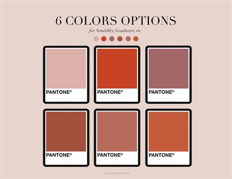 Digital Pantone Notebook Covers For Notability Goodnotes Etc Size