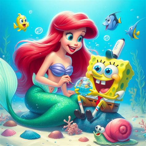 Ariel And Spongebob By Spongebobnintendo20 On Deviantart