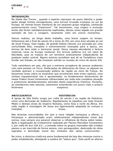 CÁtaros Pdf Inquisição Catarismo