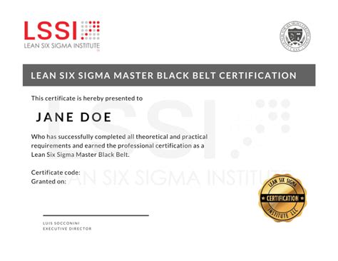 Lean Six Sigma Master Black Belt Lean Six Sigma Institute