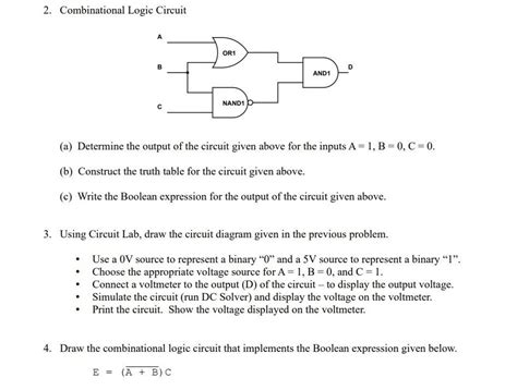 solved 2 combinational logic circuit or1 b and1 nand1 a