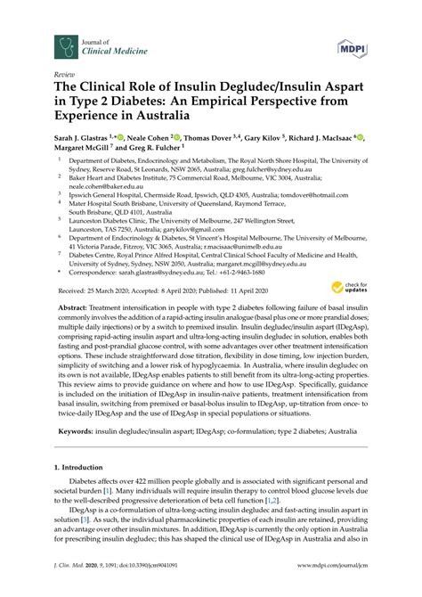 Pdf The Clinical Role Of Insulin Degludecinsulin Aspart In Type 2