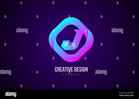 Pink J Alphabet Letter Logo Icon Creative Design Template For Company